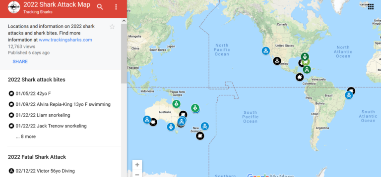 2022 Shark Attack Map • Tracking Sharks